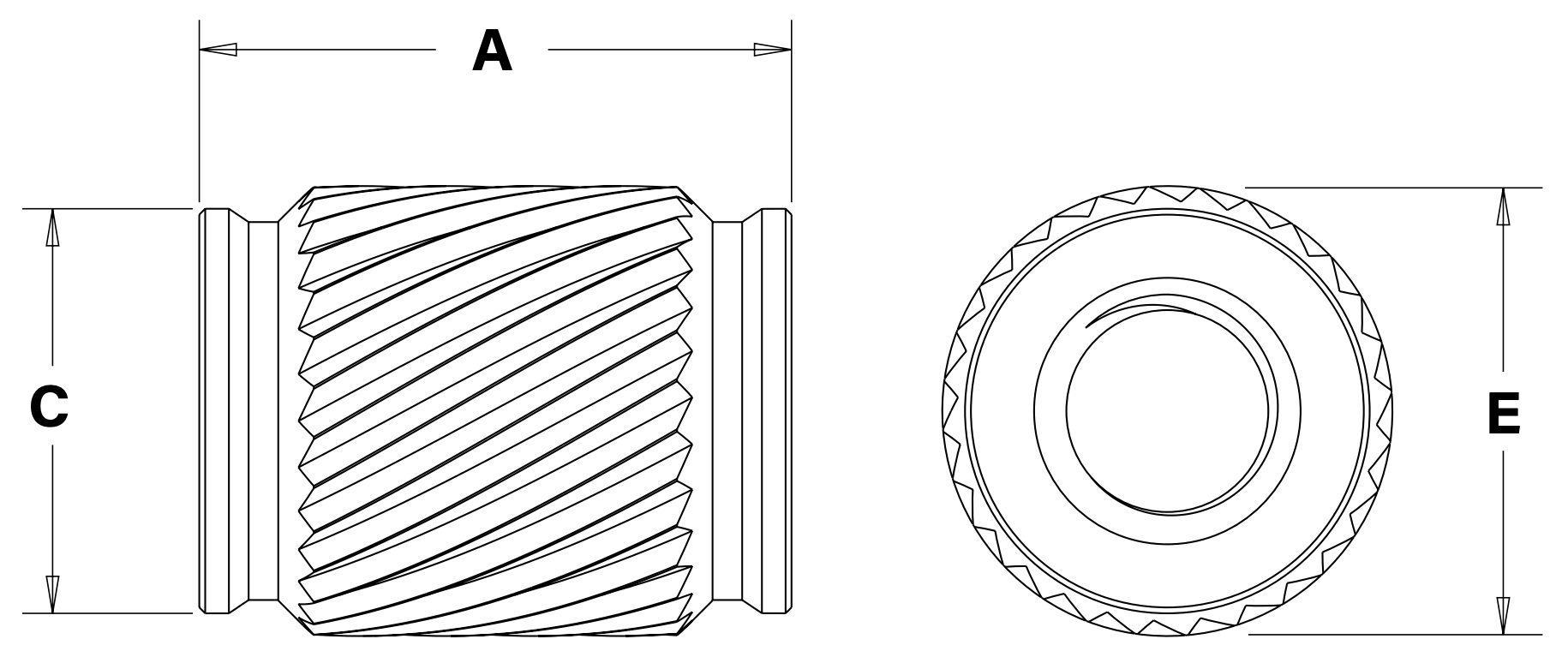 CKS-M4-2 - CASTSERT® press-in inserts - PEM® Fastening Products